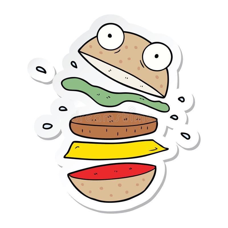 A Creative Sticker of a Cartoon Amazing Burger Stock Vector ...
