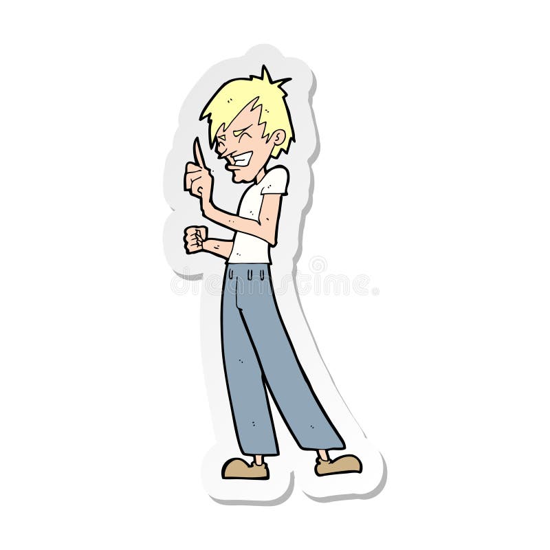 A Creative Sticker of a Cartoon Angry Man Arguing Stock Vector ...