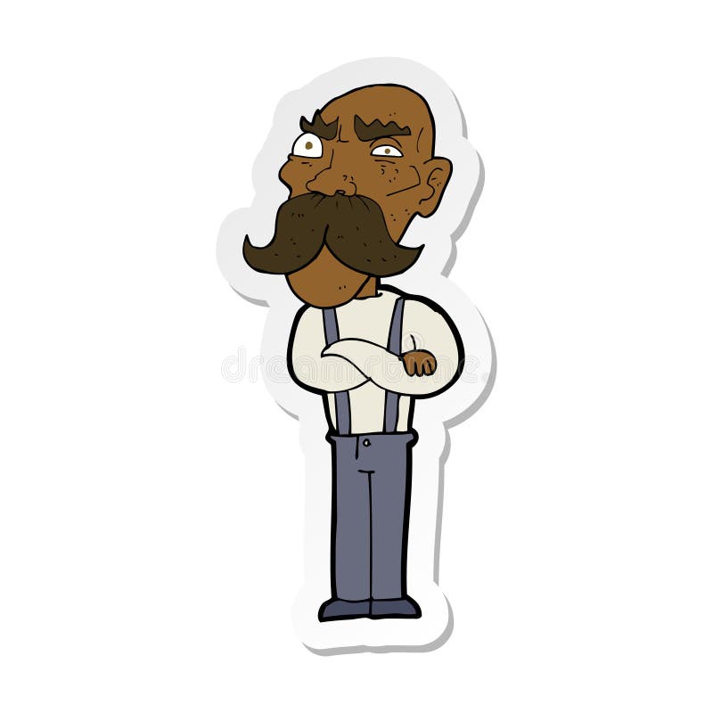 Grumpy Old Man Cartoon Character