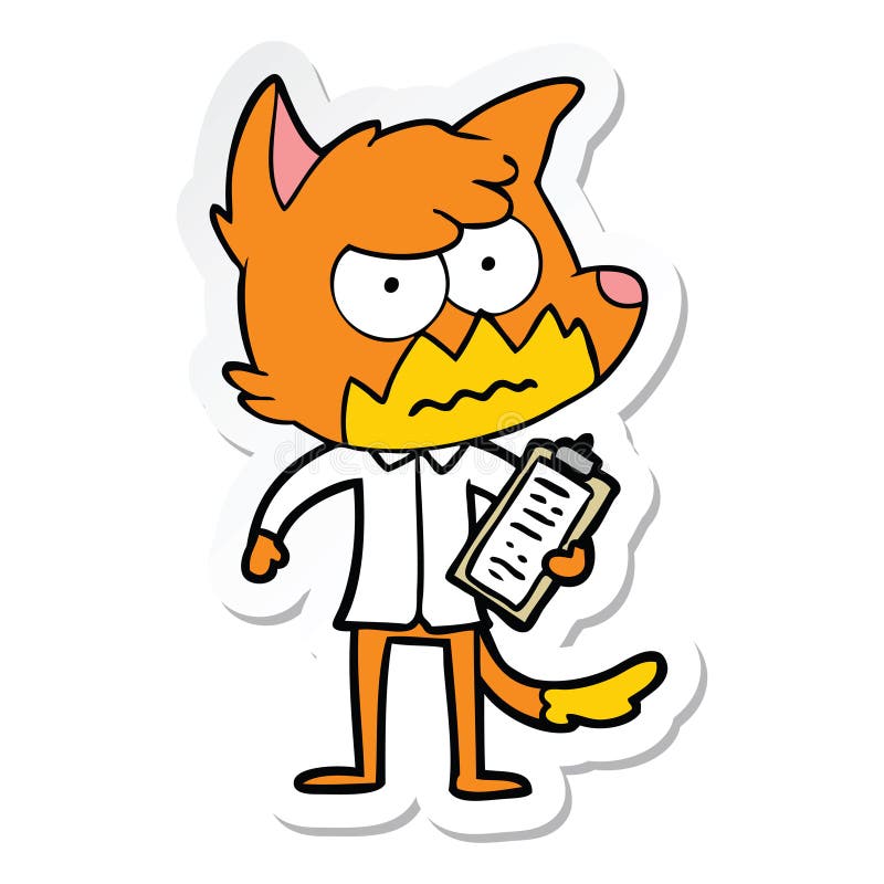 A Creative Sticker of a Cartoon Annoyed Fox Stock Vector - Illustration ...
