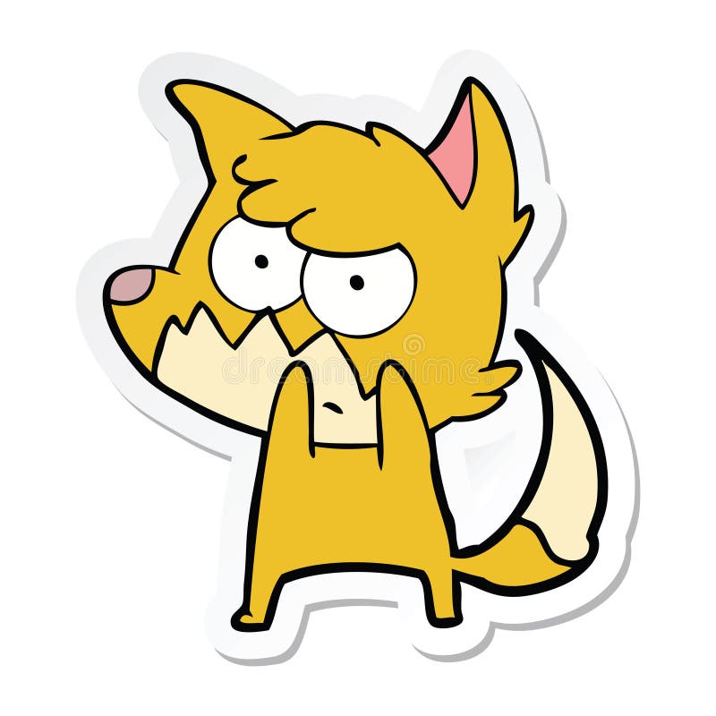 A Creative Sticker of a Cartoon Annoyed Fox Stock Vector - Illustration ...
