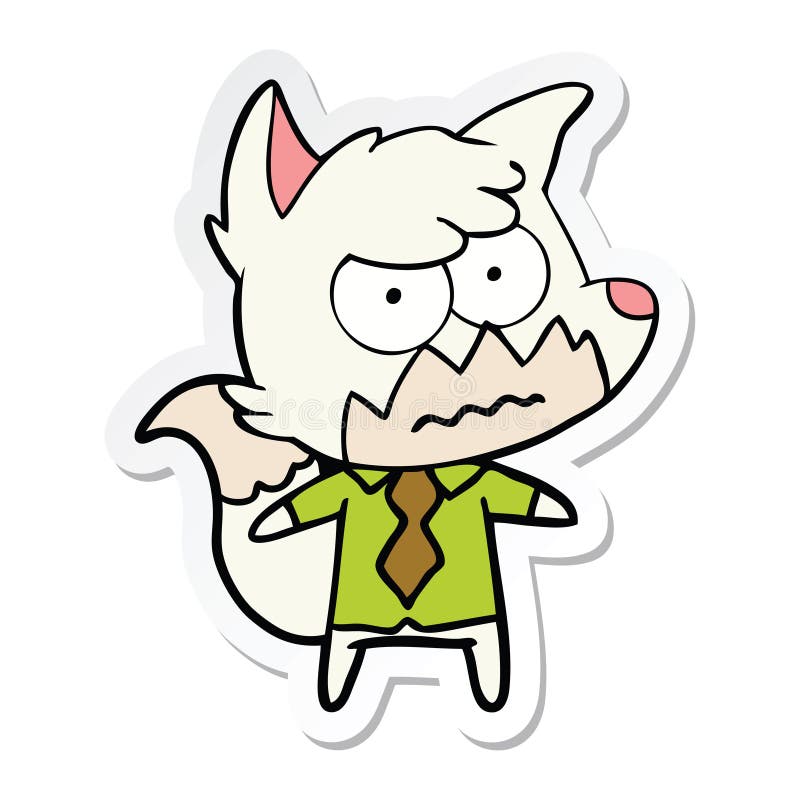 A Creative Sticker of a Cartoon Annoyed Fox Stock Vector - Illustration ...