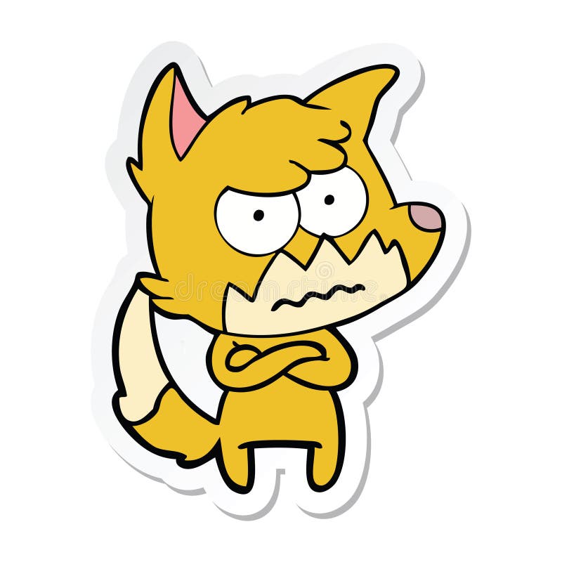 A Creative Sticker of a Cartoon Annoyed Fox Stock Vector - Illustration ...