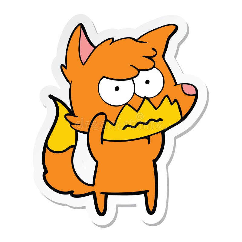 A Creative Sticker of a Cartoon Annoyed Fox Stock Vector - Illustration ...