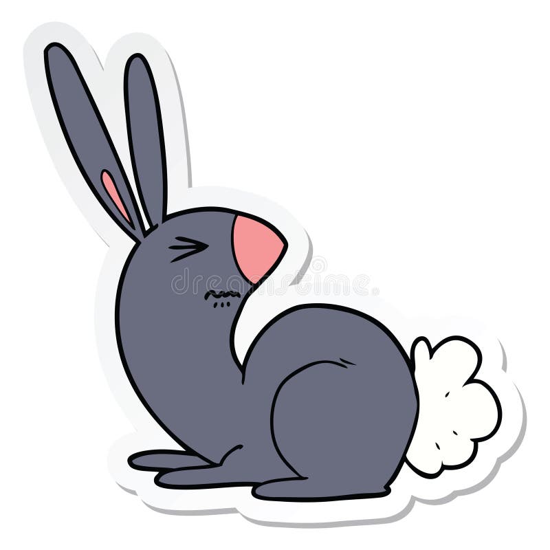 A Creative Sticker of a Cartoon Annoyed Rabbit Stock Vector ...