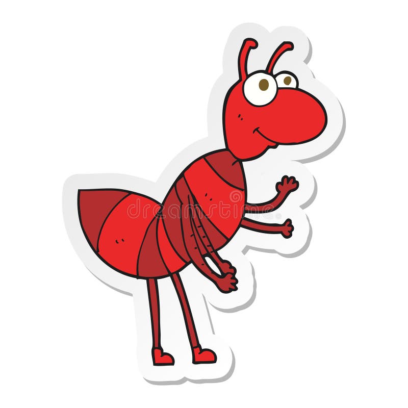 A Creative Sticker of a Cartoon Ant Stock Vector - Illustration of ...