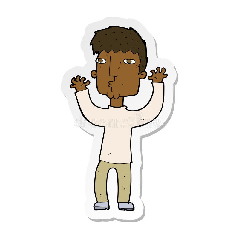 A Creative Sticker of a Cartoon Anxious Man Stock Vector - Illustration ...