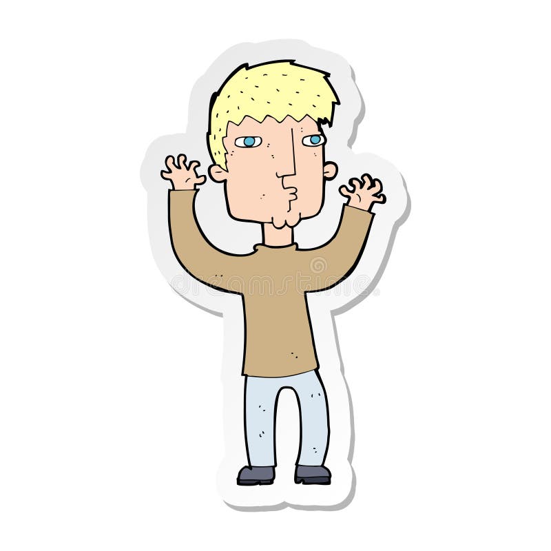 A Creative Sticker of a Cartoon Anxious Man Stock Vector - Illustration ...