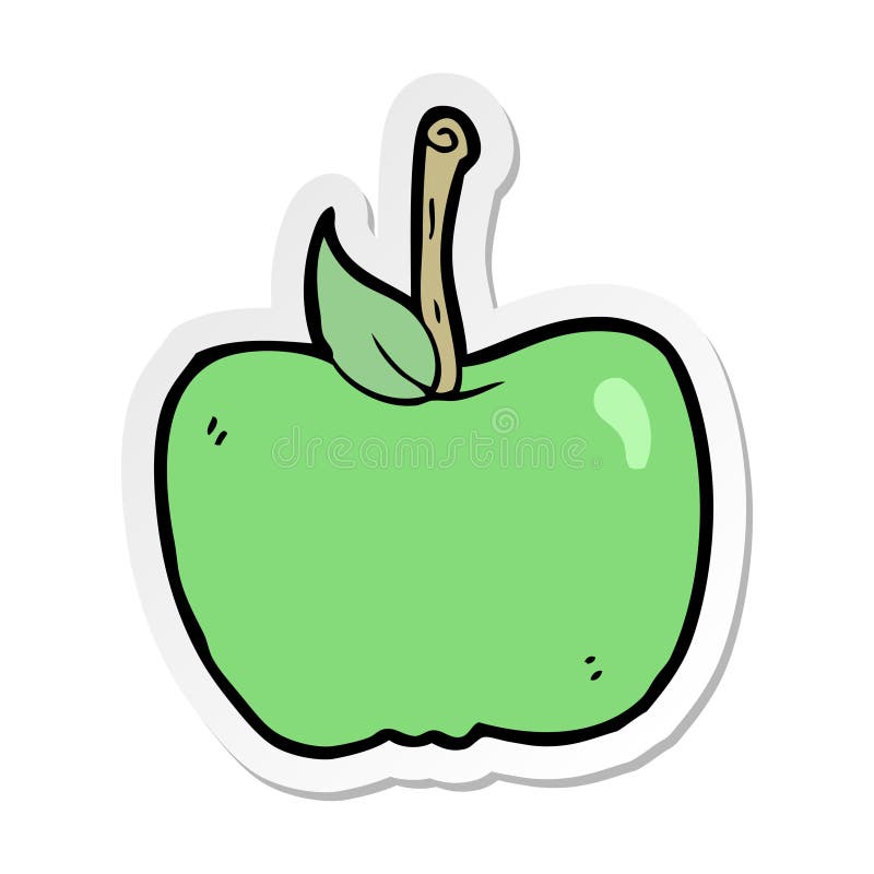 A Creative Sticker of a Cartoon Apple Stock Vector - Illustration of ...