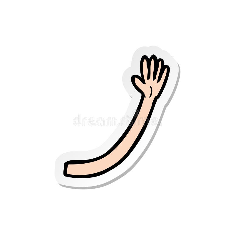 A Creative Sticker of a Cartoon Arm Stock Vector - Illustration of ...
