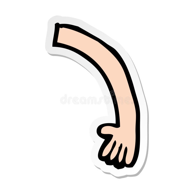 A Creative Sticker of a Cartoon Arm Stock Vector - Illustration of ...