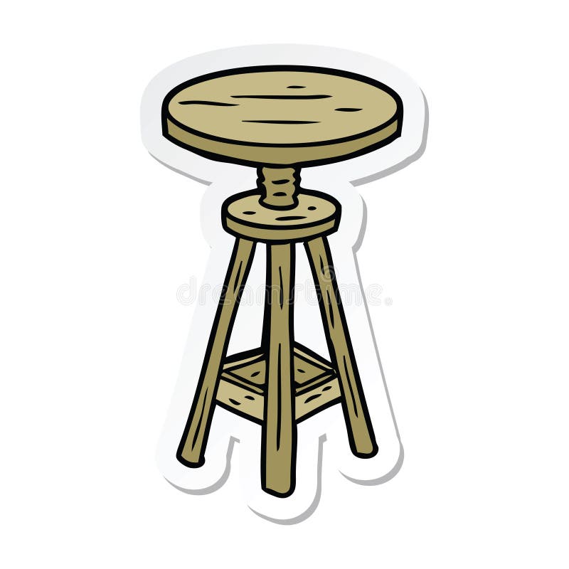 A Creative Sticker of a Cartoon Artist Stool Stock Vector ...