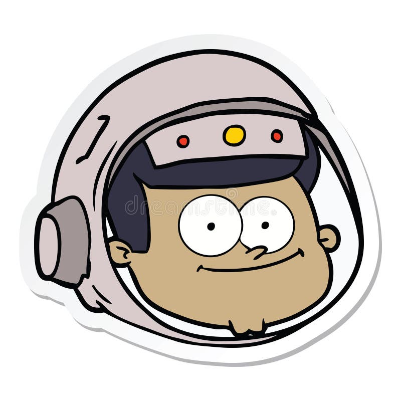 A Creative Sticker of a Cartoon Astronaut Face Stock Vector ...