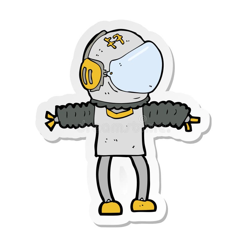 A Creative Sticker of a Cartoon Astronaut Stock Vector - Illustration ...