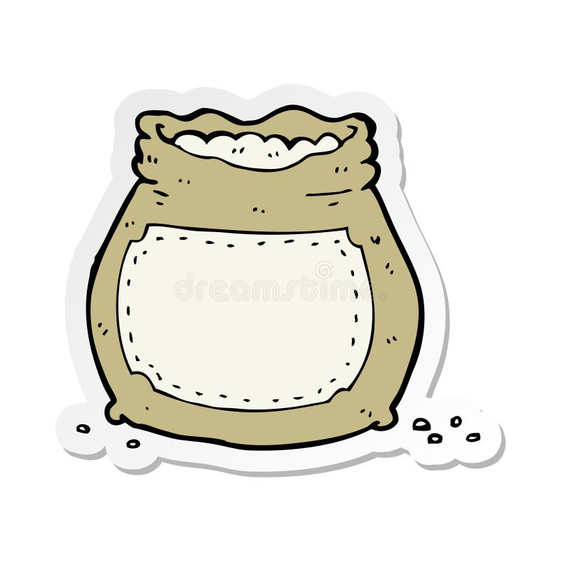 A Creative Sticker of a Cartoon Bag of Flour Stock Vector ...