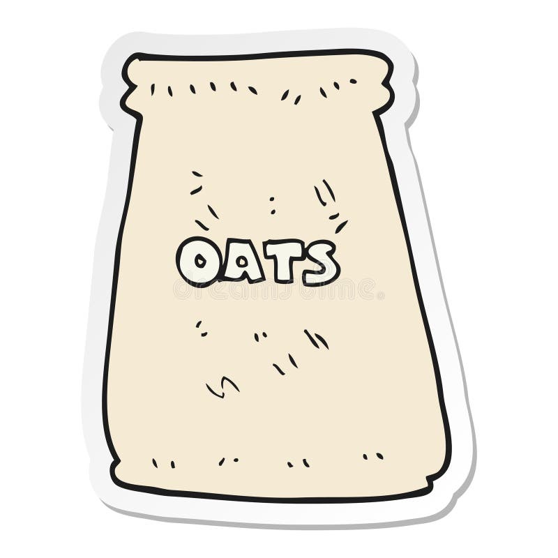 A Creative Sticker of a Cartoon Bag of Oats Stock Vector - Illustration ...
