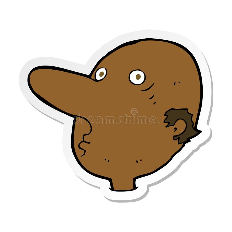 A Creative Sticker of a Cartoon Balding Man Stock Vector - Illustration ...