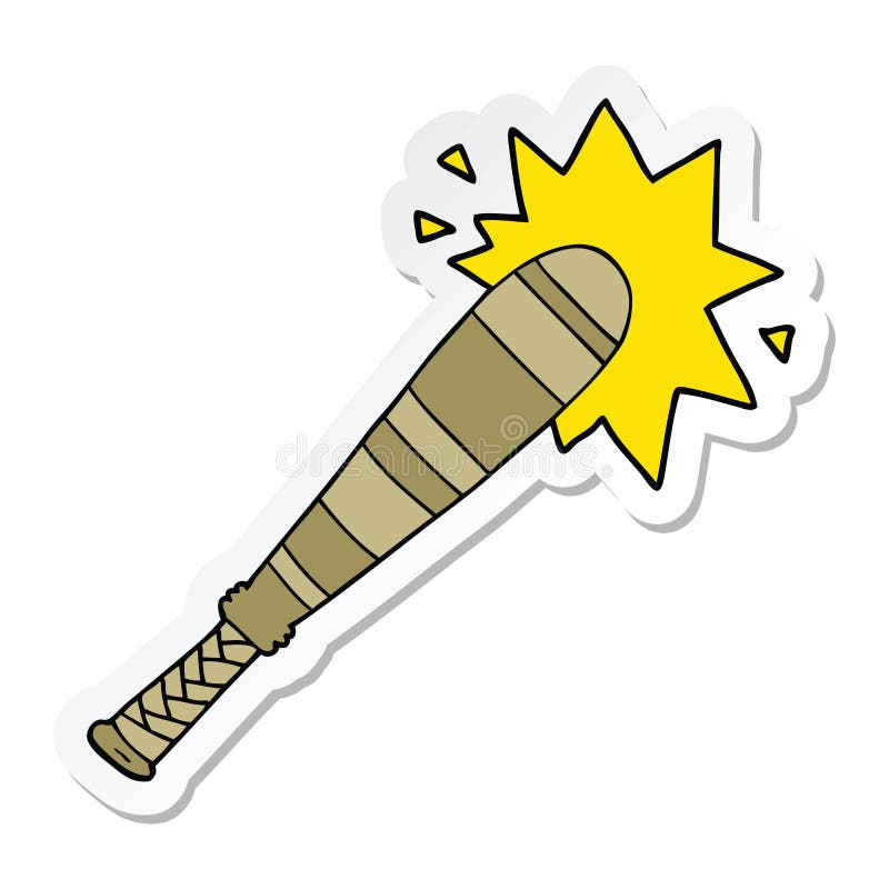 A Creative Sticker of a Cartoon Baseball Bat Hitting Stock Vector ...