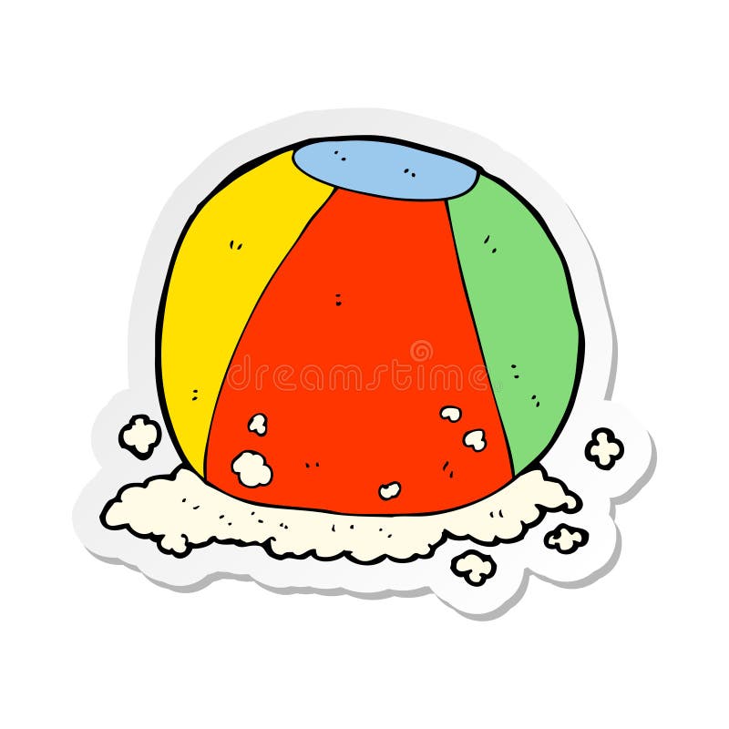 A Creative Sticker of a Cartoon Beach Ball Stock Vector - Illustration ...