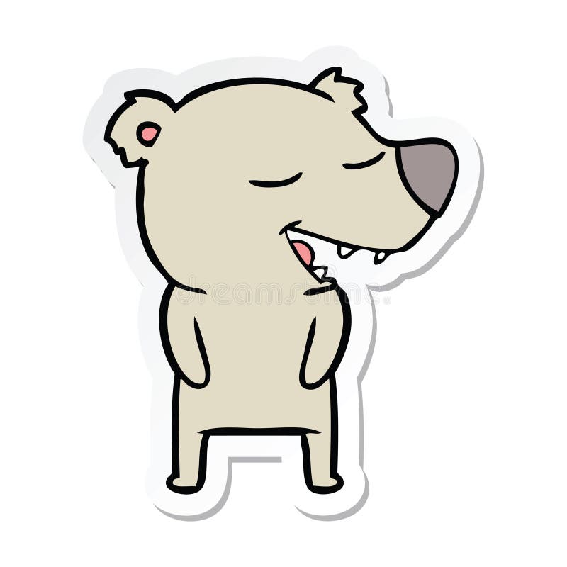 A Creative Sticker of a Cartoon Bear Stock Vector - Illustration of ...