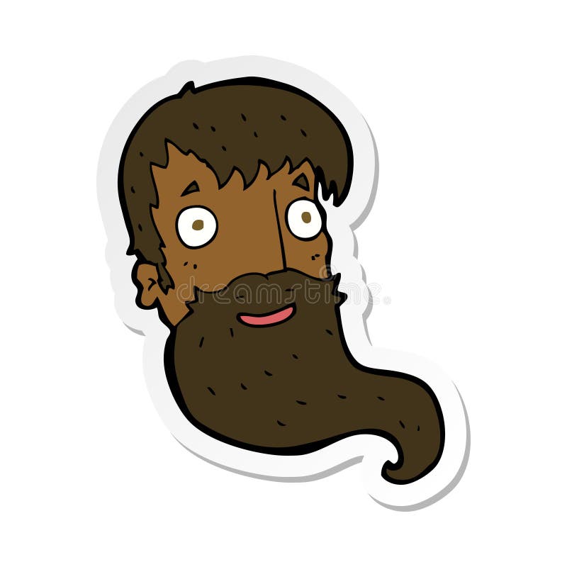A Creative Sticker of a Cartoon Bearded Man Stock Vector - Illustration ...