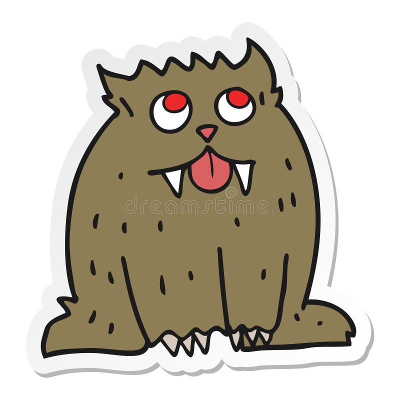 A Creative Sticker of a Cartoon Beast Stock Vector - Illustration of ...