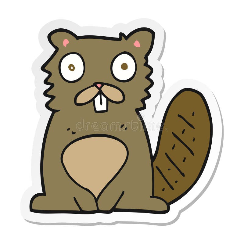 A Creative Sticker of a Cartoon Beaver Stock Vector - Illustration of ...