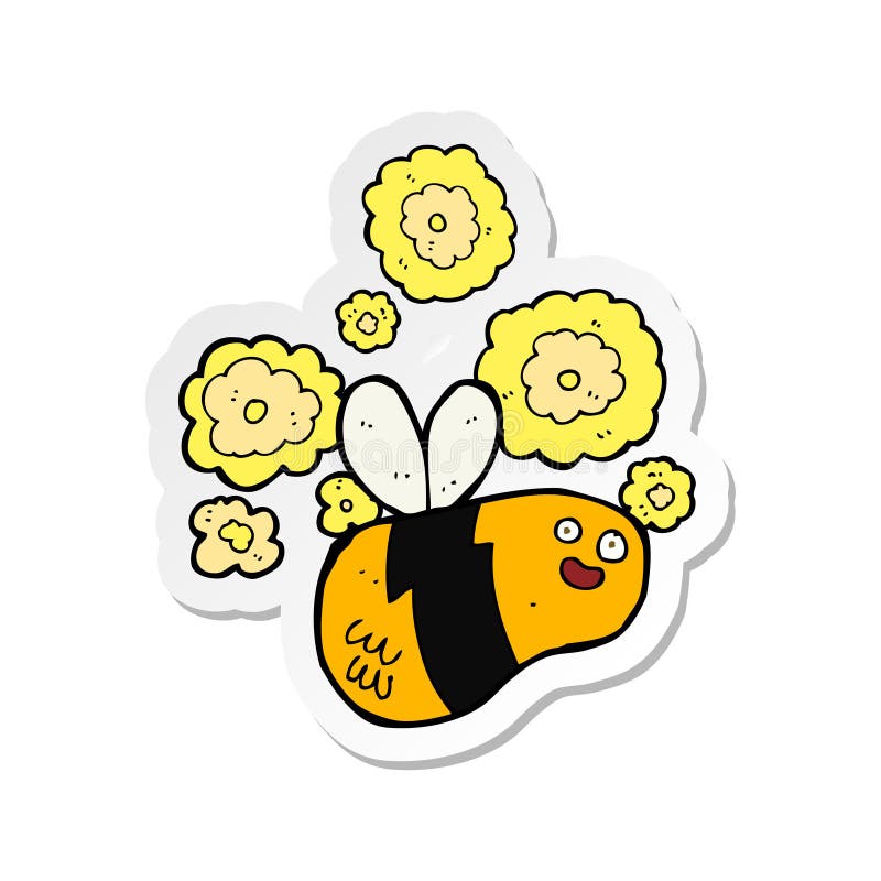 A Creative Sticker of a Cartoon Bee Stock Vector - Illustration of ...