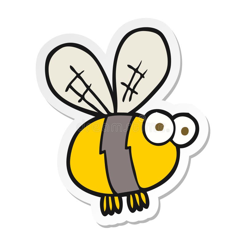 A Creative Sticker of a Cartoon Bee Stock Vector - Illustration of ...