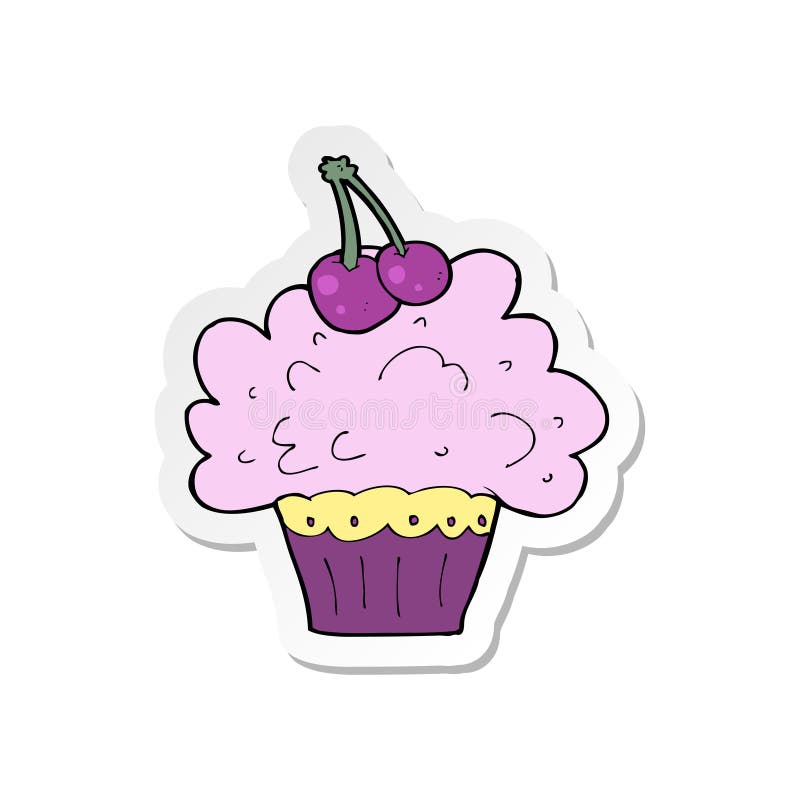 A Creative Sticker of a Cartoon Big Cupcake Stock Vector - Illustration ...