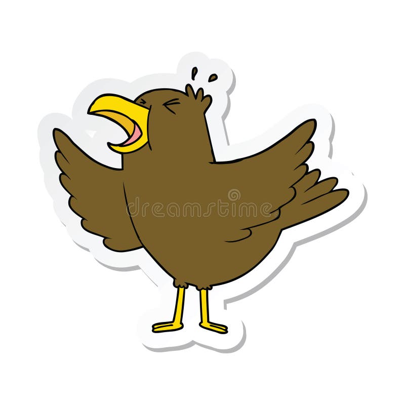 A Creative Sticker of a Cartoon Bird Squawking Stock Vector ...