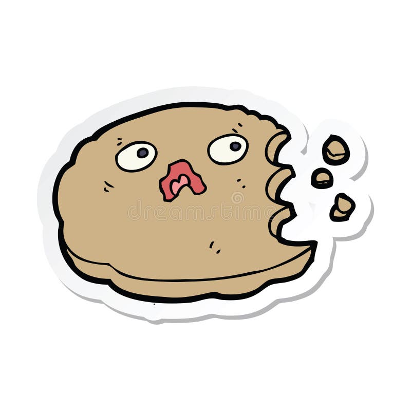 A Creative Sticker of a Cartoon Bitten Cookie Stock Vector ...