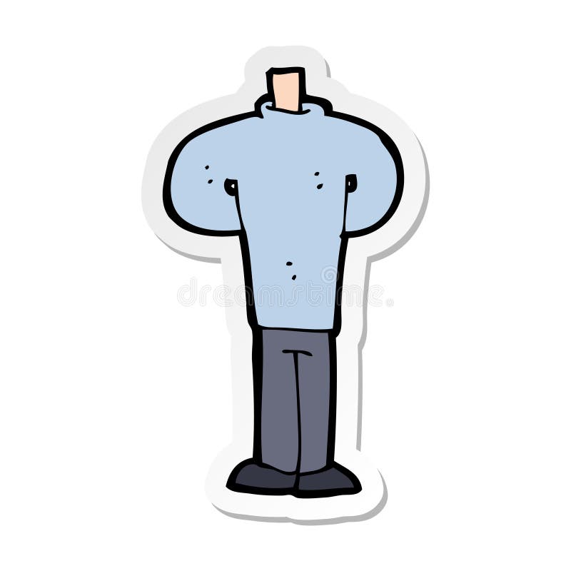 A Creative Sticker of a Cartoon Body Standing Still Stock Vector ...