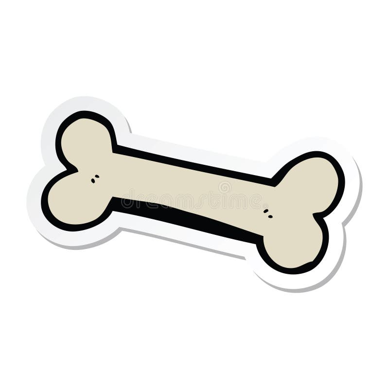 A Creative Sticker of a Cartoon Bone Stock Vector - Illustration of ...
