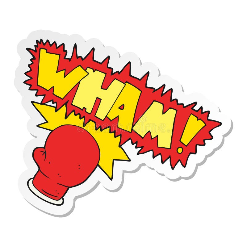 A Creative Sticker of a Cartoon Boxing Glove Punch Stock Vector ...