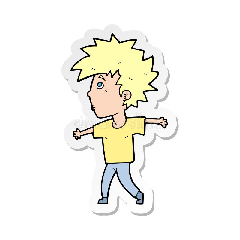 A Creative Sticker of a Cartoon Boy Stock Vector - Illustration of ...