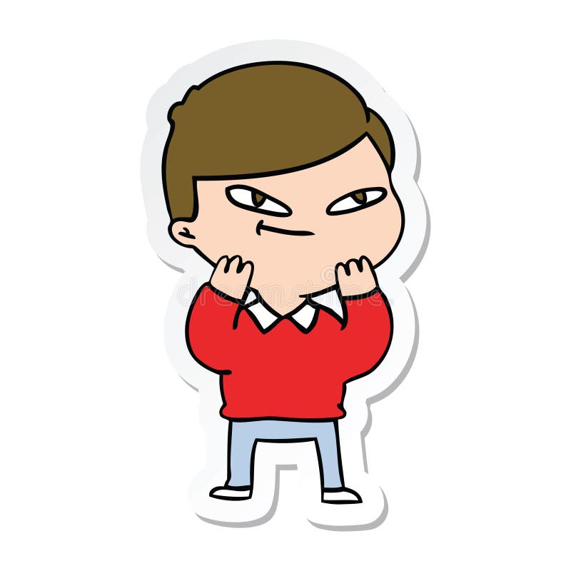 A Creative Sticker of a Cartoon Boy Stock Vector - Illustration of ...