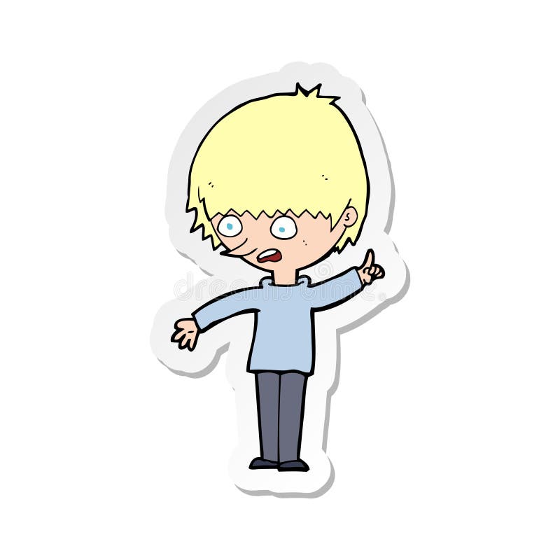 A Creative Sticker of a Cartoon Boy with Question Stock Vector ...
