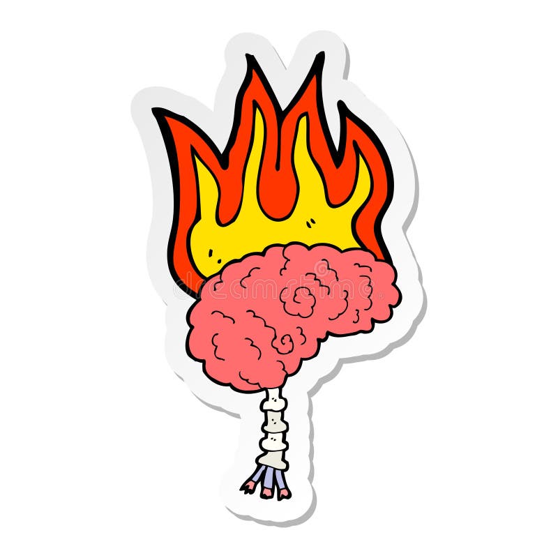 Flaming brain cartoon stock vector. Illustration of textured - 38039018