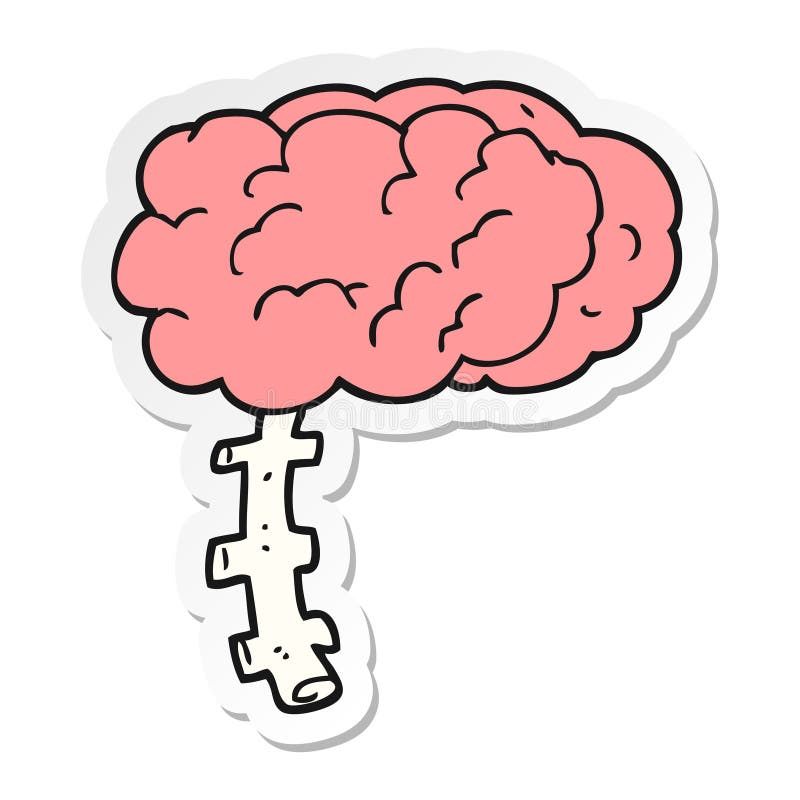 A Creative Sticker of a Cartoon Brain Stock Vector - Illustration of ...