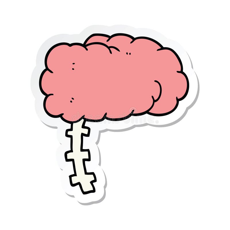 A Creative Sticker of a Cartoon Brain Stock Vector - Illustration of ...