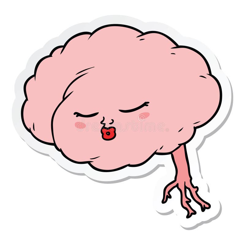 A Creative Sticker of a Cartoon Brain Stock Vector - Illustration of ...