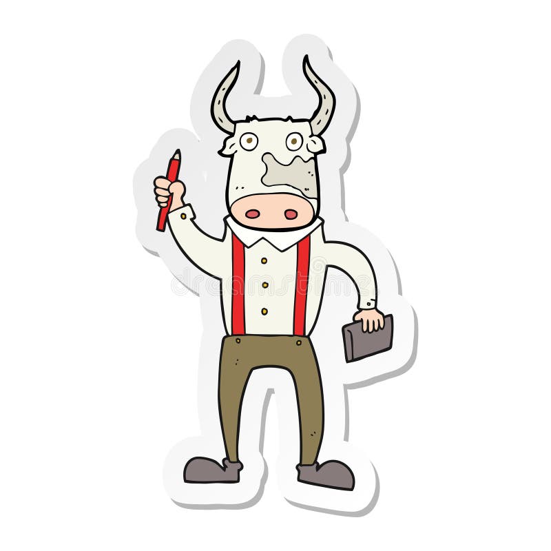 A Creative Sticker of a Cartoon Bull Man Stock Vector - Illustration of ...