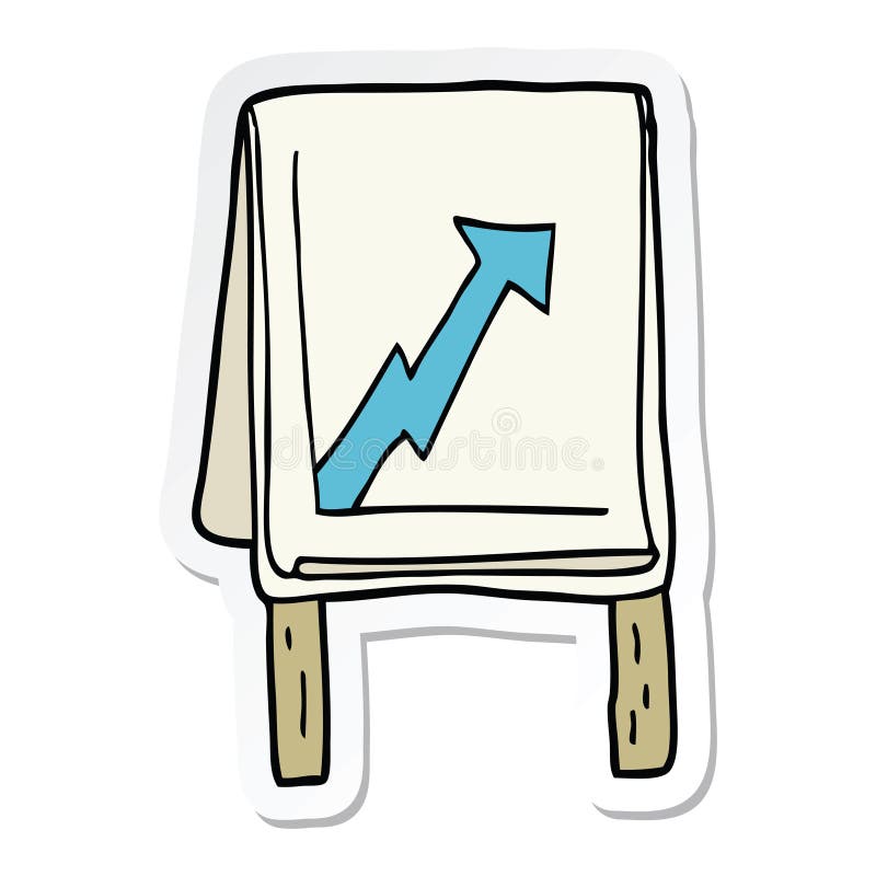 A Creative Sticker of a Cartoon Business Chart with Arrow Stock Vector ...