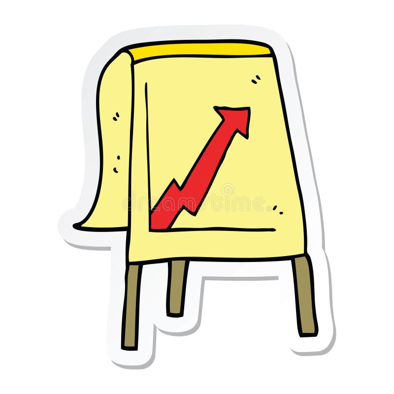 A Creative Sticker of a Cartoon Business Chart with Arrow Stock Vector ...