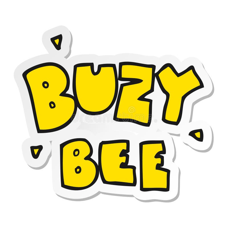 A Creative Sticker of a Cartoon Buzy Bee Text Symbol Stock Vector ...