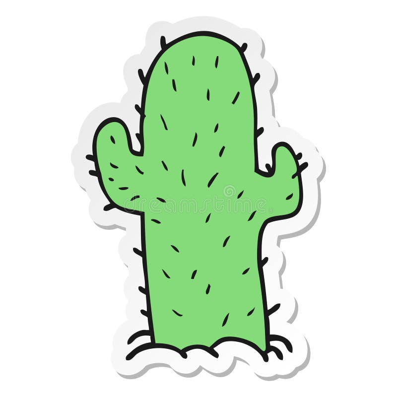 A Creative Sticker of a Cartoon Cactus Stock Vector - Illustration of ...