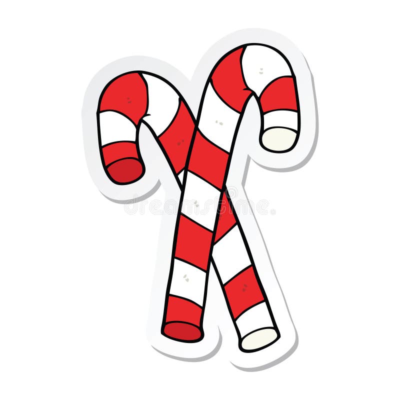 A Creative Sticker of a Cartoon Candy Canes Stock Vector - Illustration ...