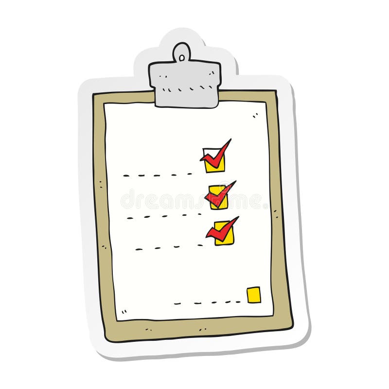 A Creative Sticker of a Cartoon Check List Stock Vector - Illustration ...