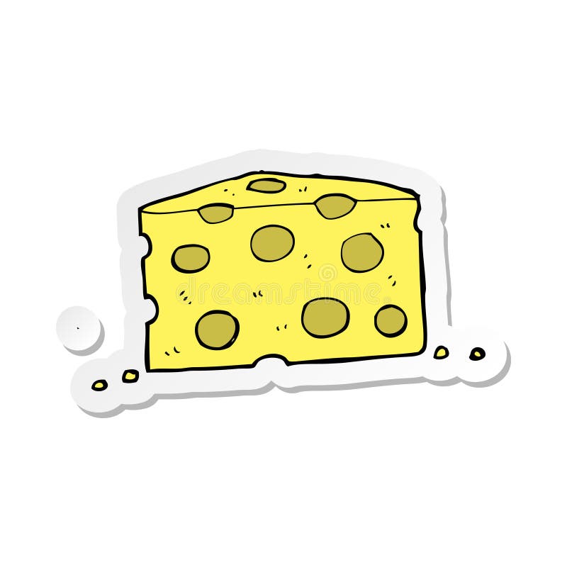 Sticker Cheese Food Cartoon Character Cute Drawing Illustration Quirky ...